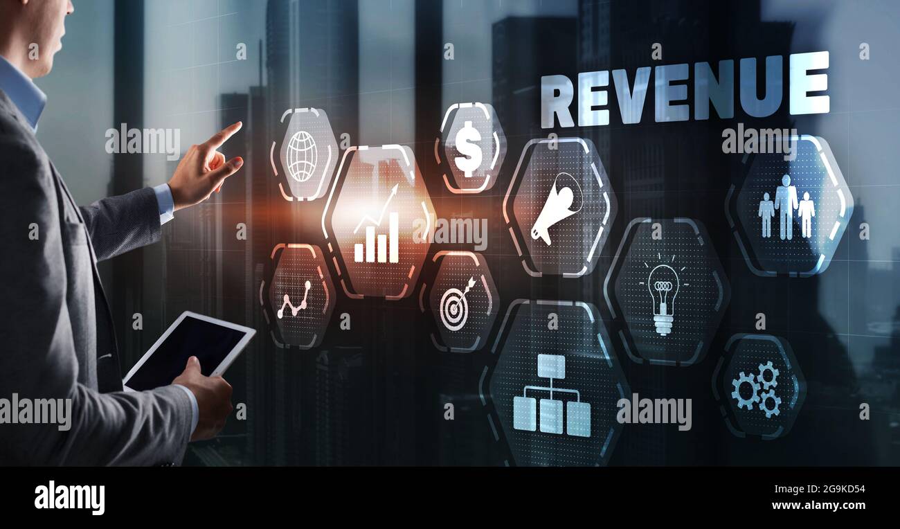 Revenue. Raising income concept. The businessman plans to increase his ...