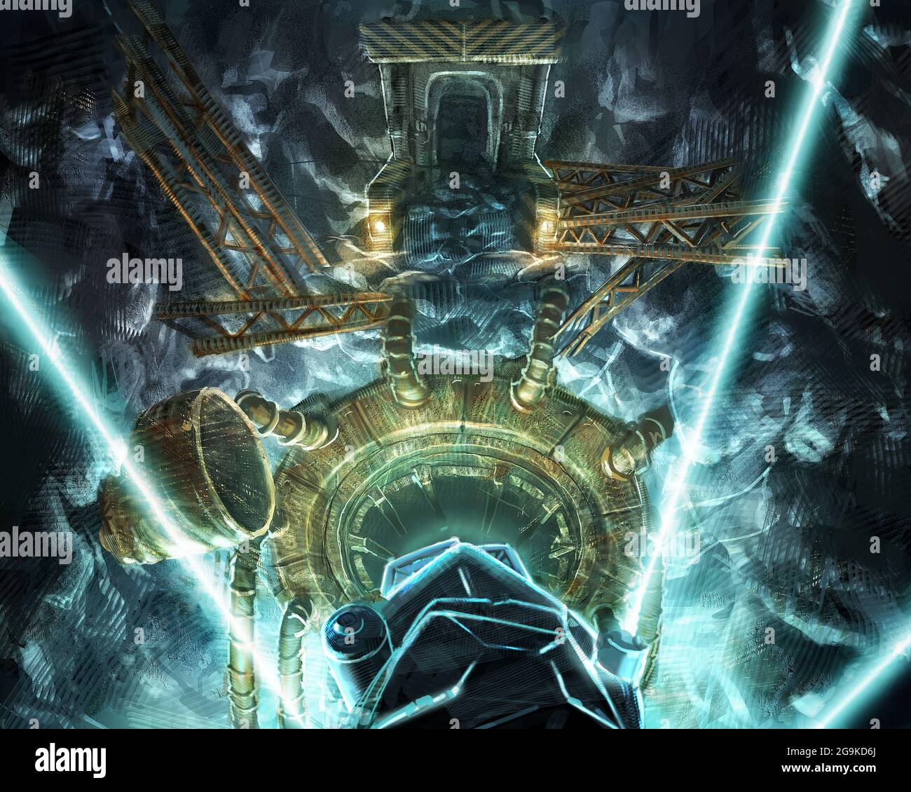 digital illustration of children style of destroyed abandoned ...