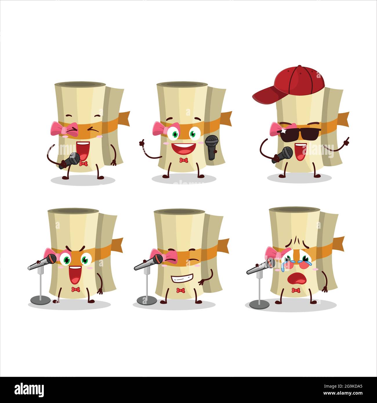 A Cute Cartoon design concept of treasure paper singing a famous song ...