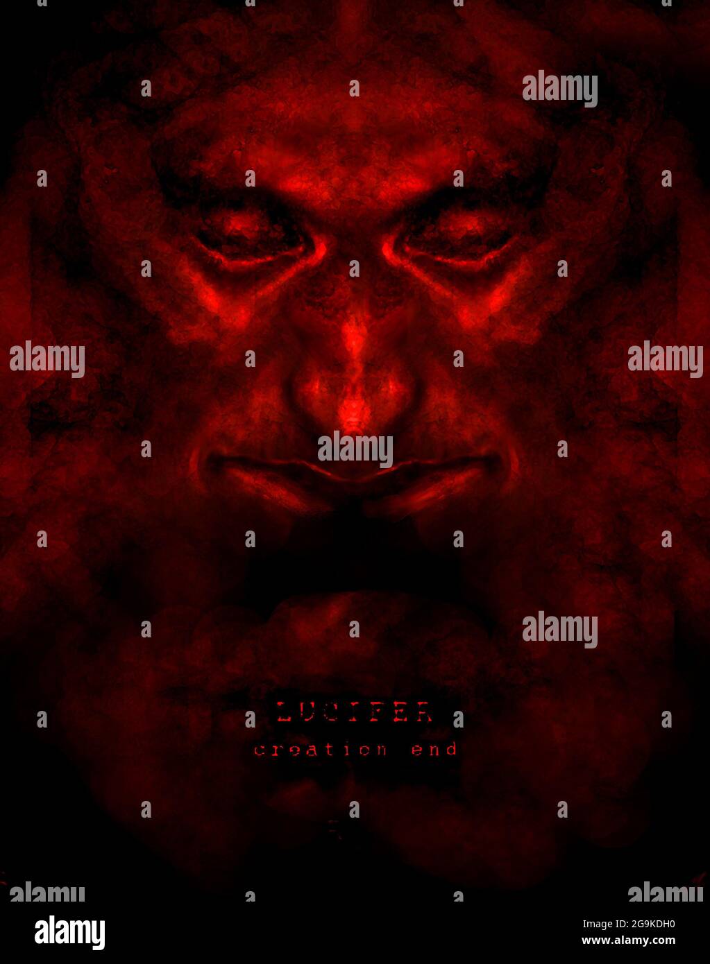 digital illustration of fantasy character of face of lucifer Stock ...