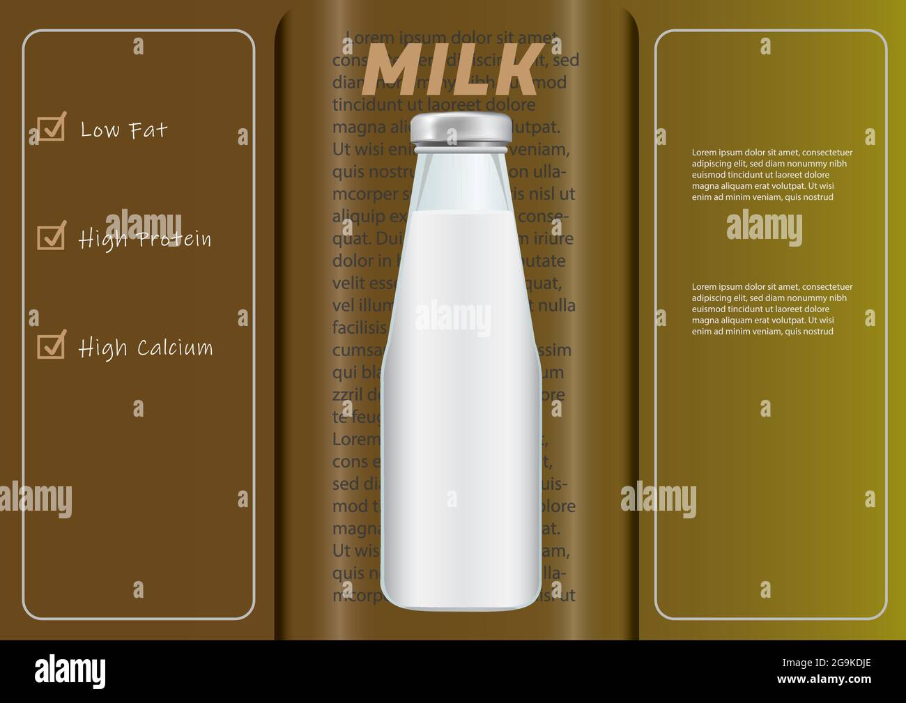 Milk daily product template. Brochure, banners, posters for natural ...