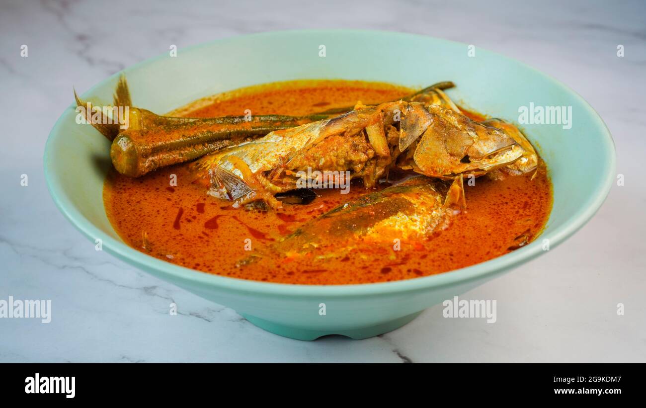 Delicious homemade Mackerel fish curry with lady finger cooked in ...