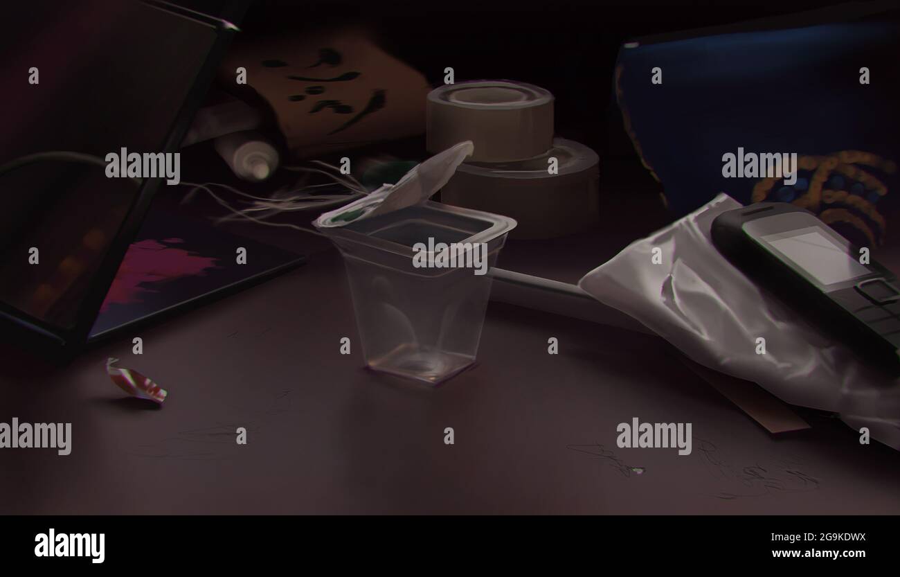 digitally illustration painted of various still life objects Stock ...