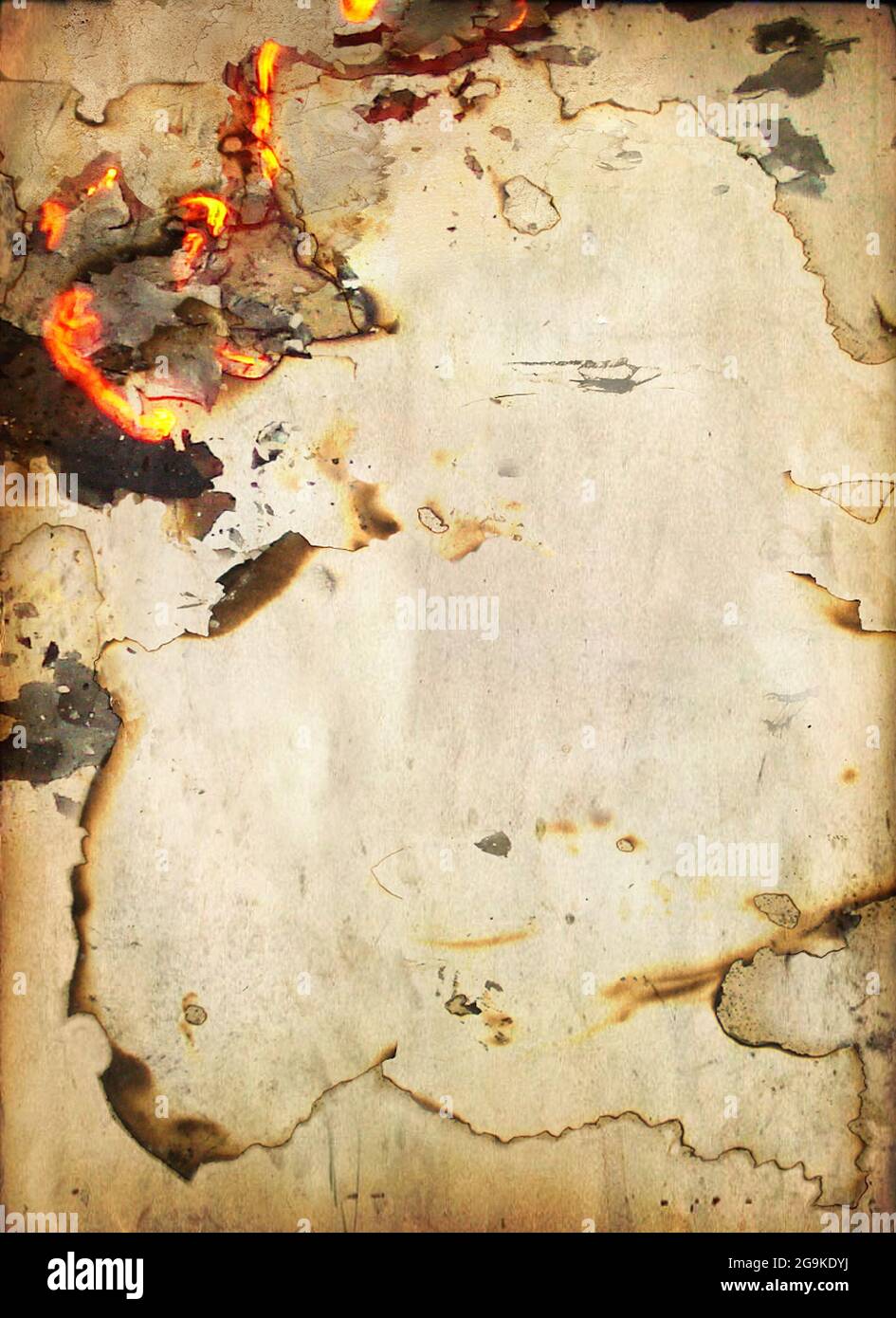 paper texture of burning fire burned edge Stock Photo - Alamy