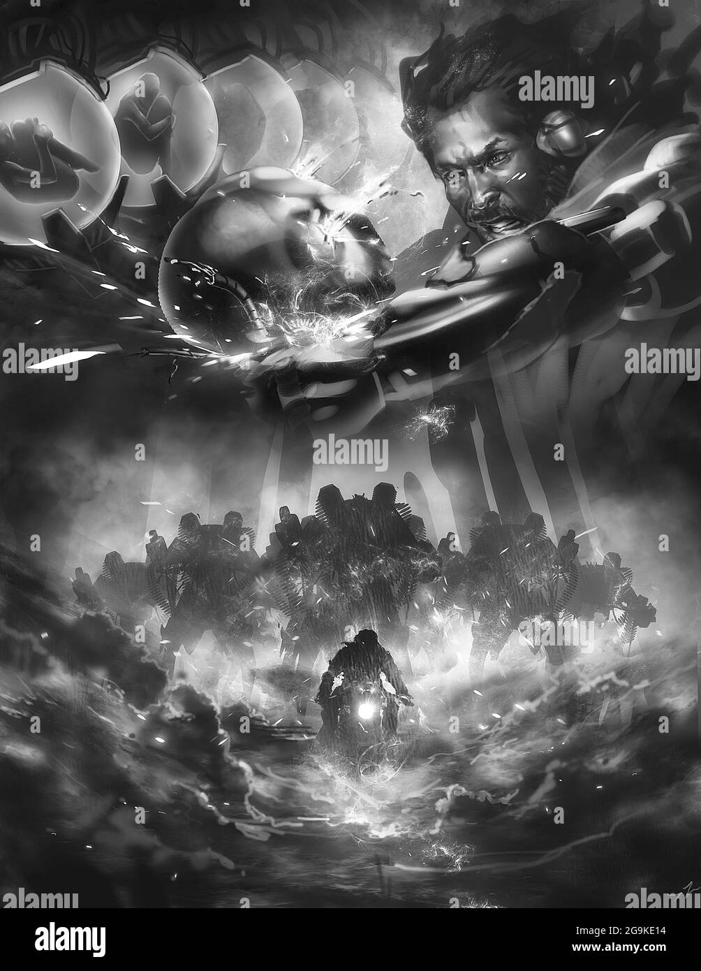 digital illustration of futuristic science fiction fantasy male ...