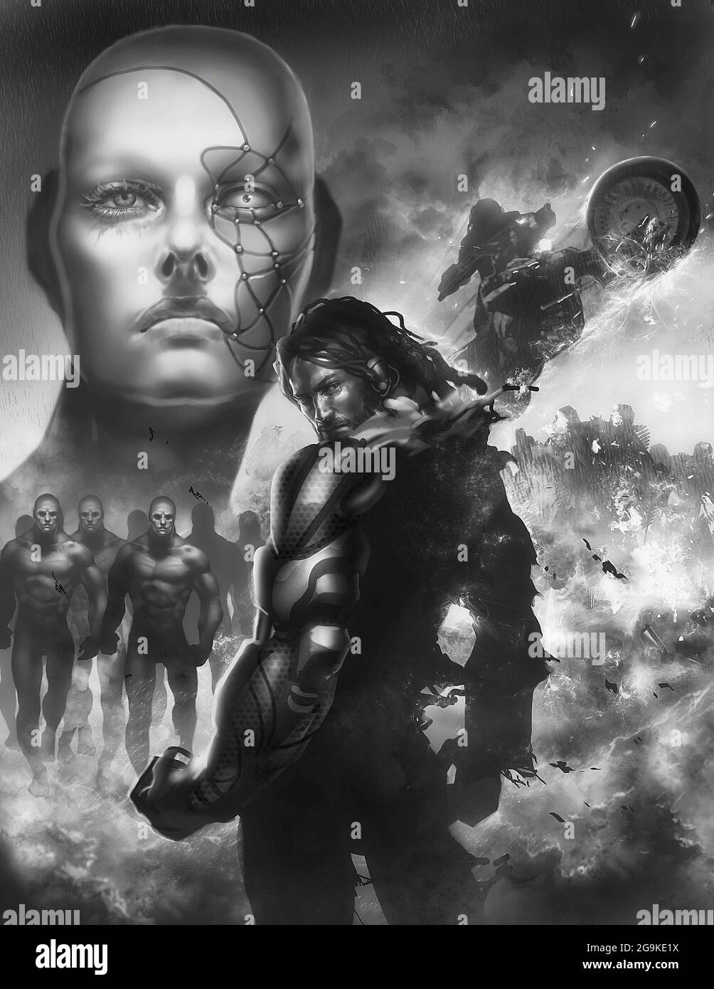 digital illustration of futuristic science fiction fantasy male ...