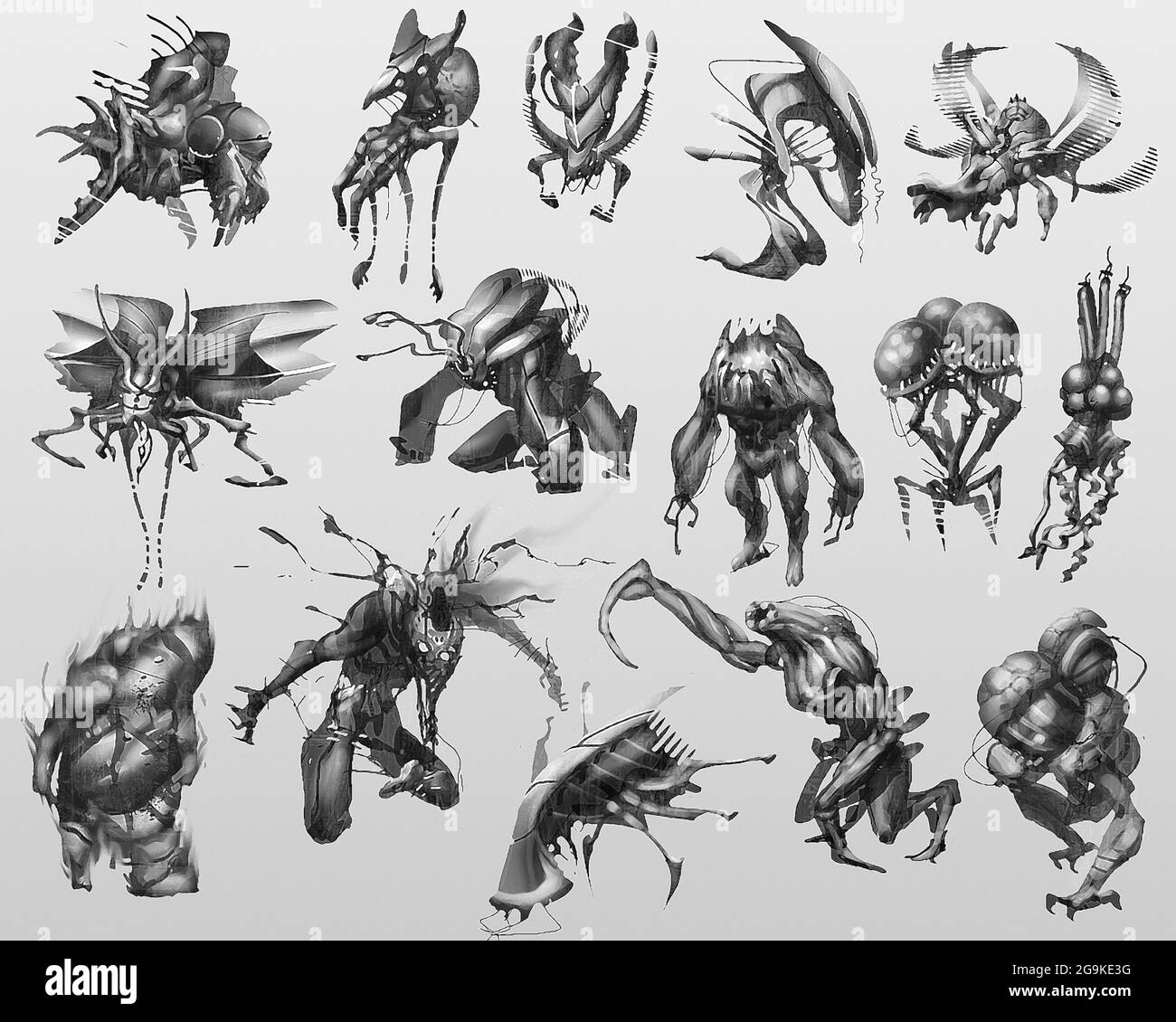 digital painted concept character monster and creature Stock Photo - Alamy