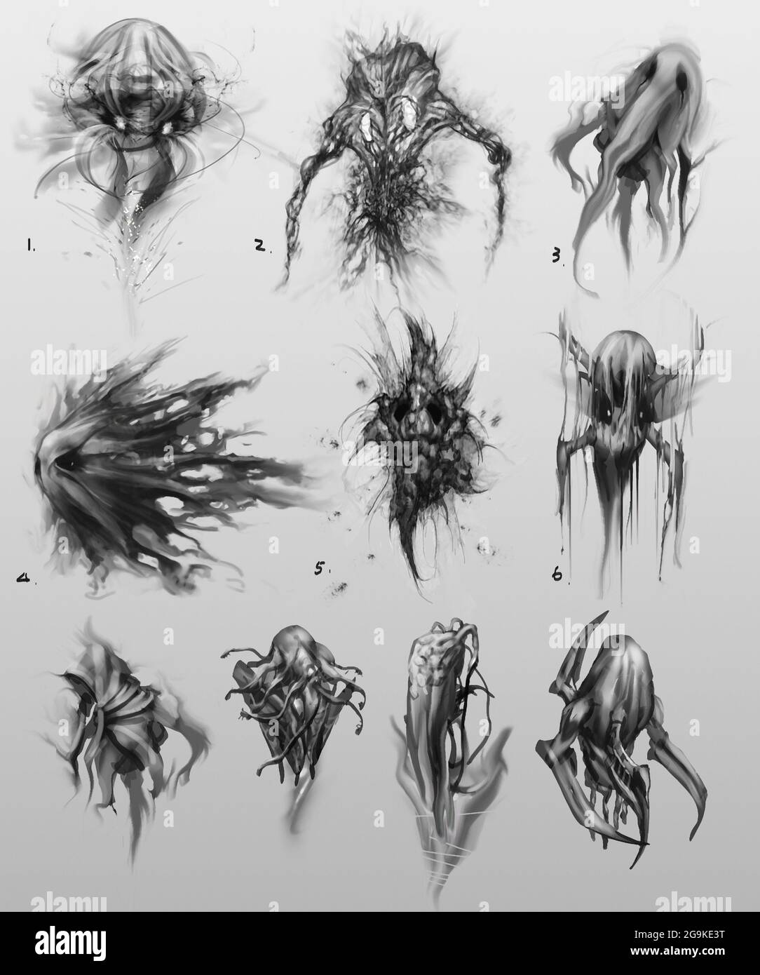 digital illustration creature monster concept designs Stock Photo - Alamy