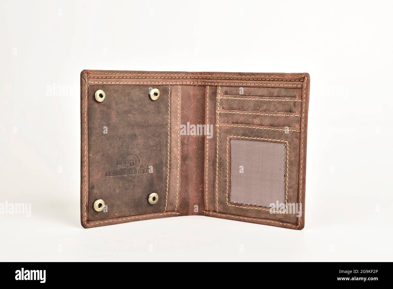 Empty Leather Wallet Isolated On White Background With Clipping Path ...