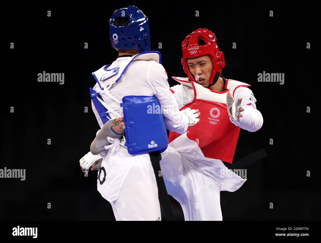 China's Hongyi Sun (right) and Croatia's Ivan Sapina in action during ...