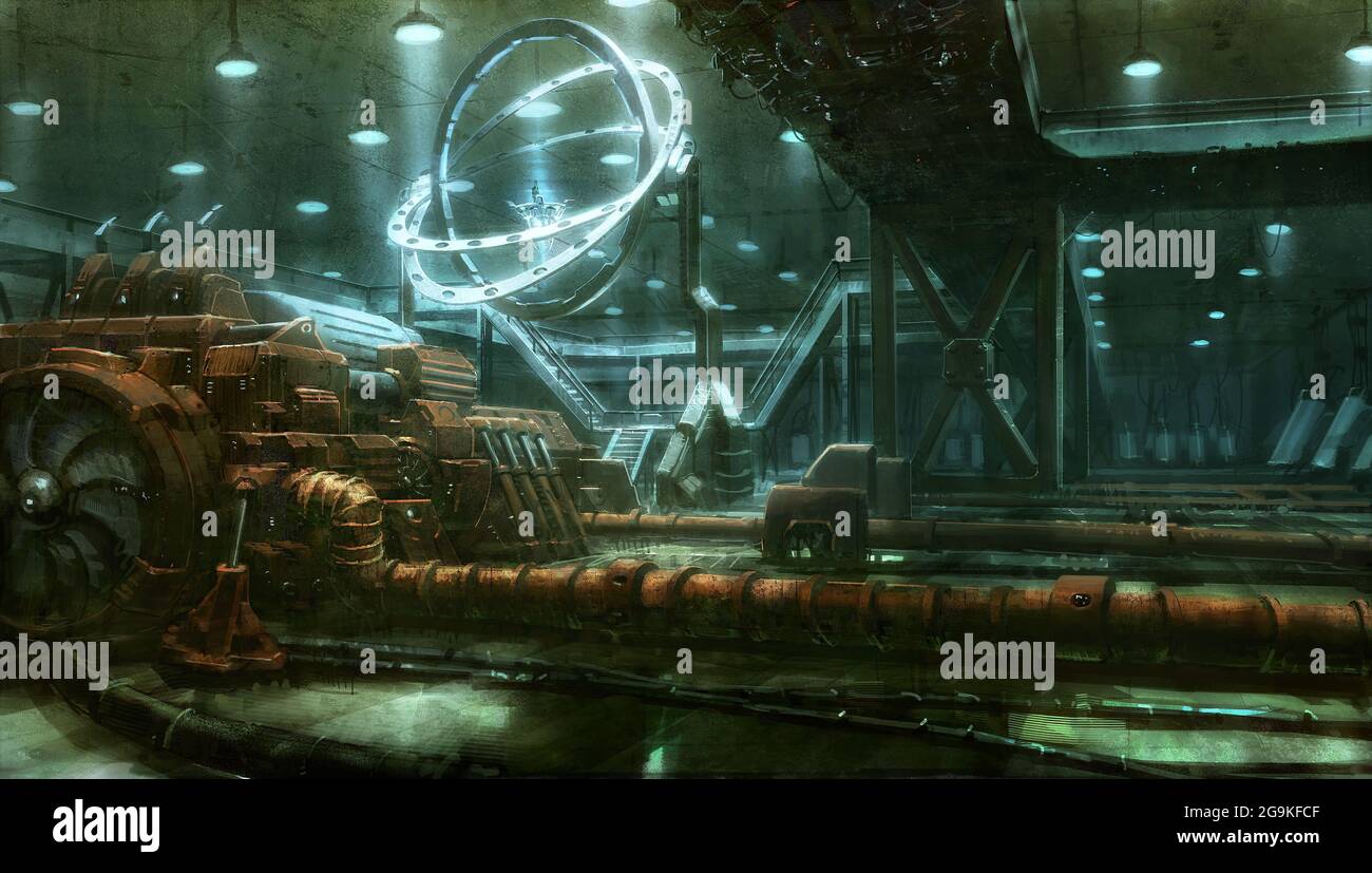 digital illustration of futuristic science fiction time machine with ...