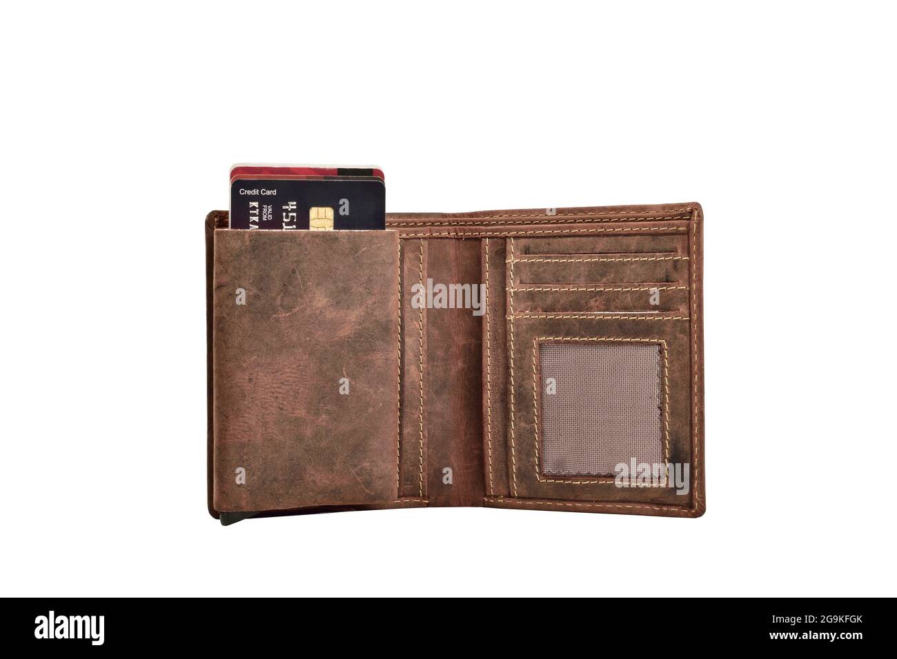 Credit Card In Wallet Isolated On White Background With Clipping Path ...