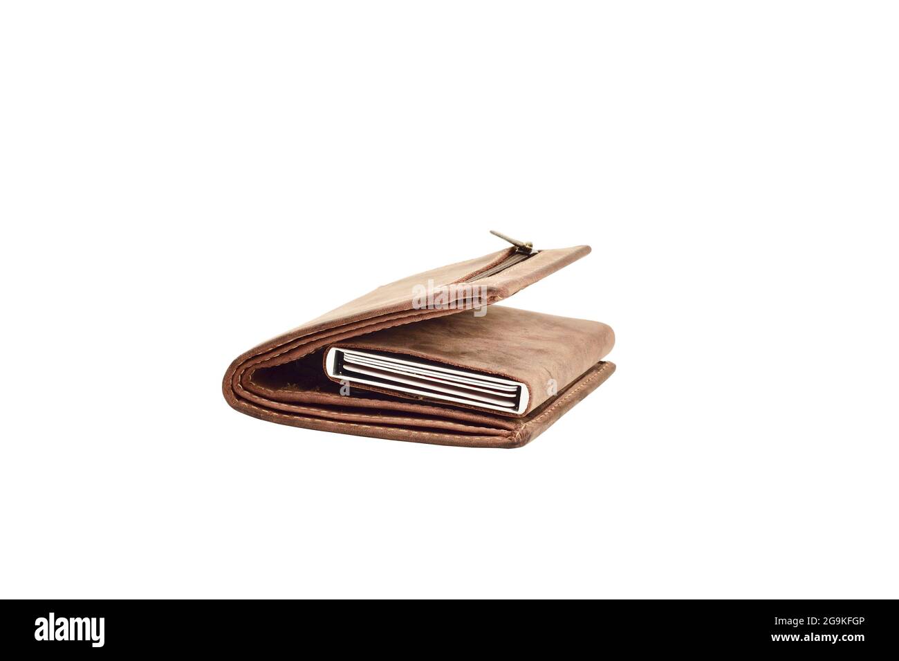 Wallet full of cards isolated on white background with clipping path ...