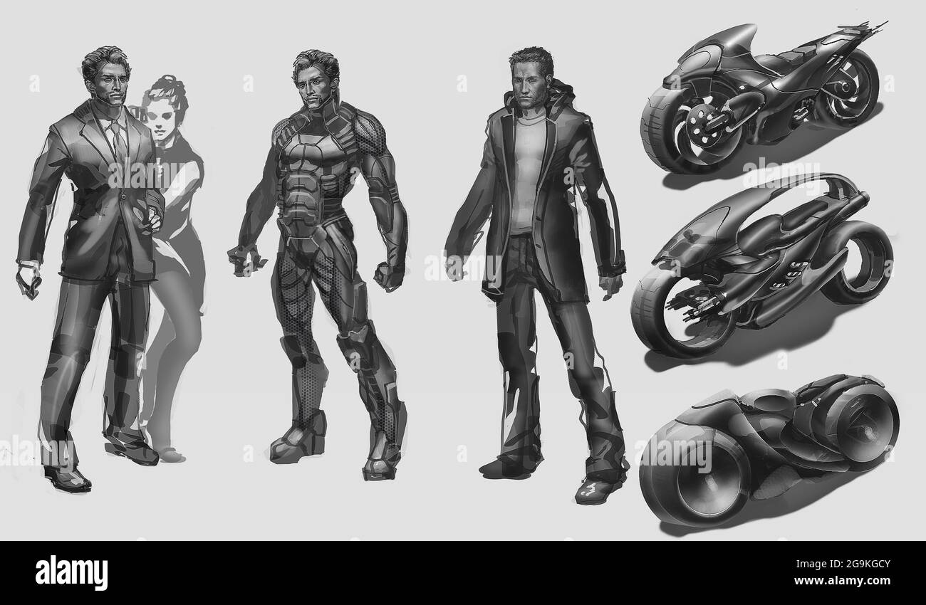 digital illustration of realistic male hero character design with ...