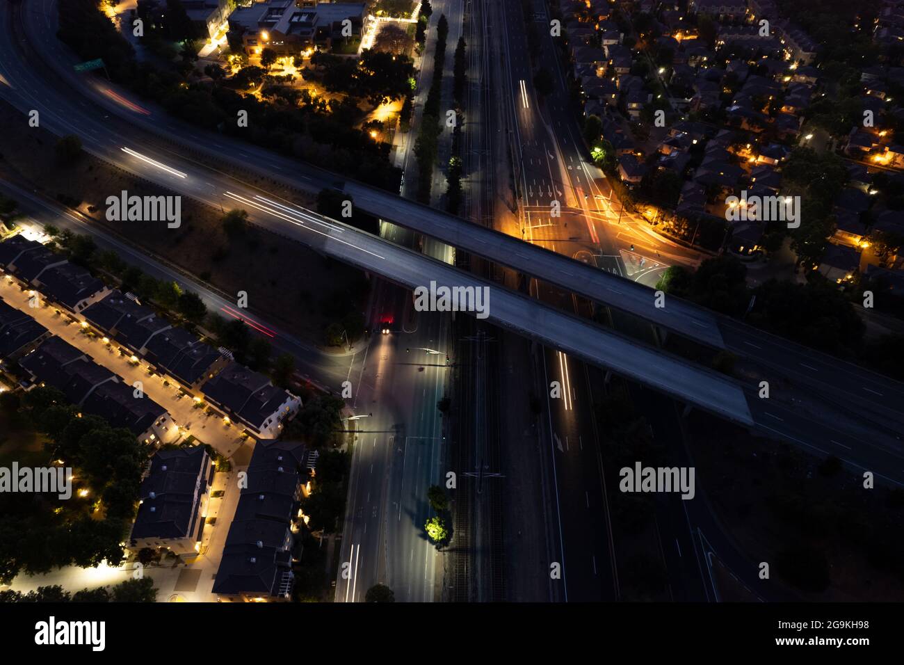 Aerial drone view highway cars hi-res stock photography and images - Alamy