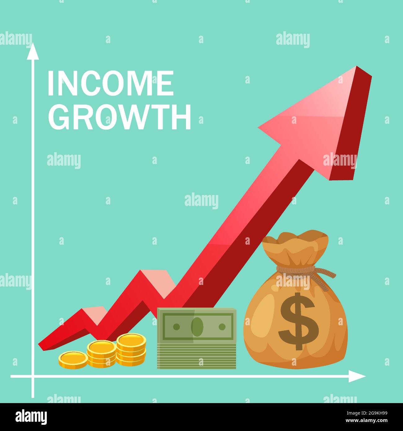 Increase Income Financial Revenue, Income growth money rate rising up ...