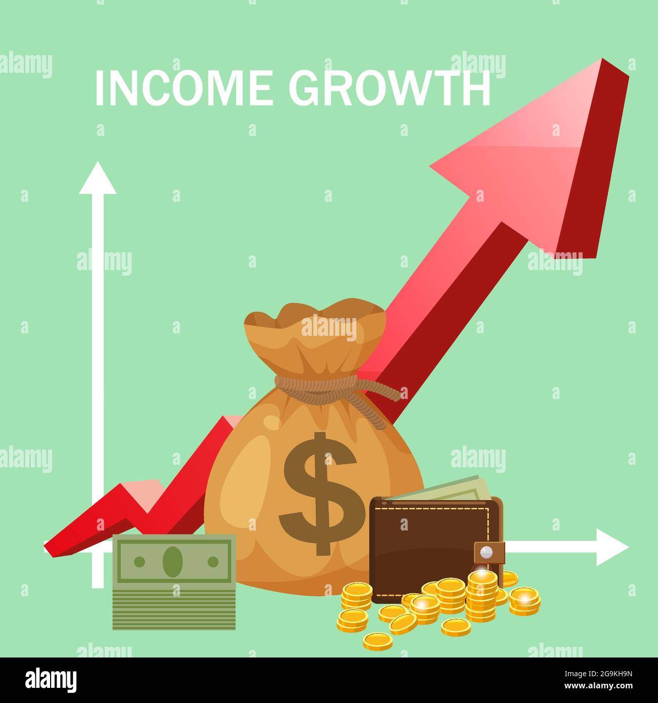Increase Income Financial Revenue, Income growth money rate rising up ...
