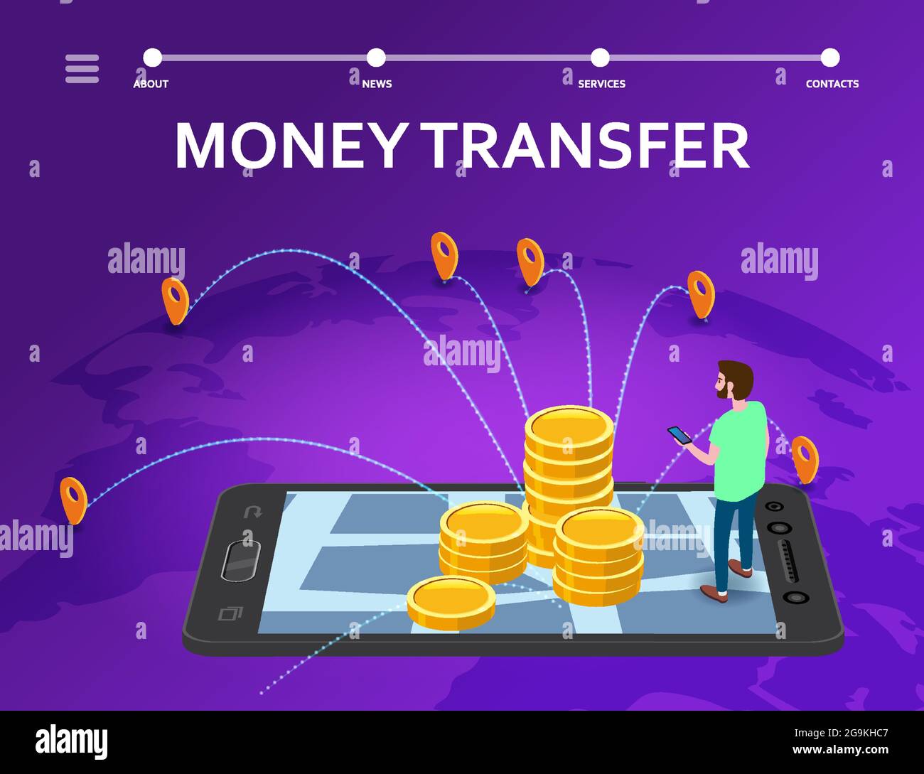 Bank app ads Stock Vector Images - Alamy