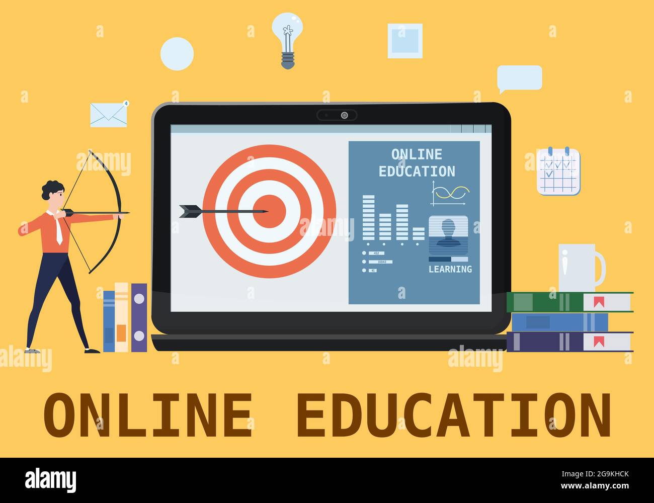 Student character archer select aim online education at home at ...