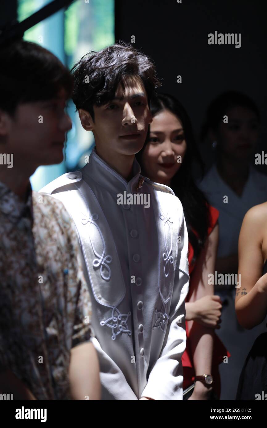 Chinese actor Luo Yunxi, also known as Leo Luo, attends an exhibition ...