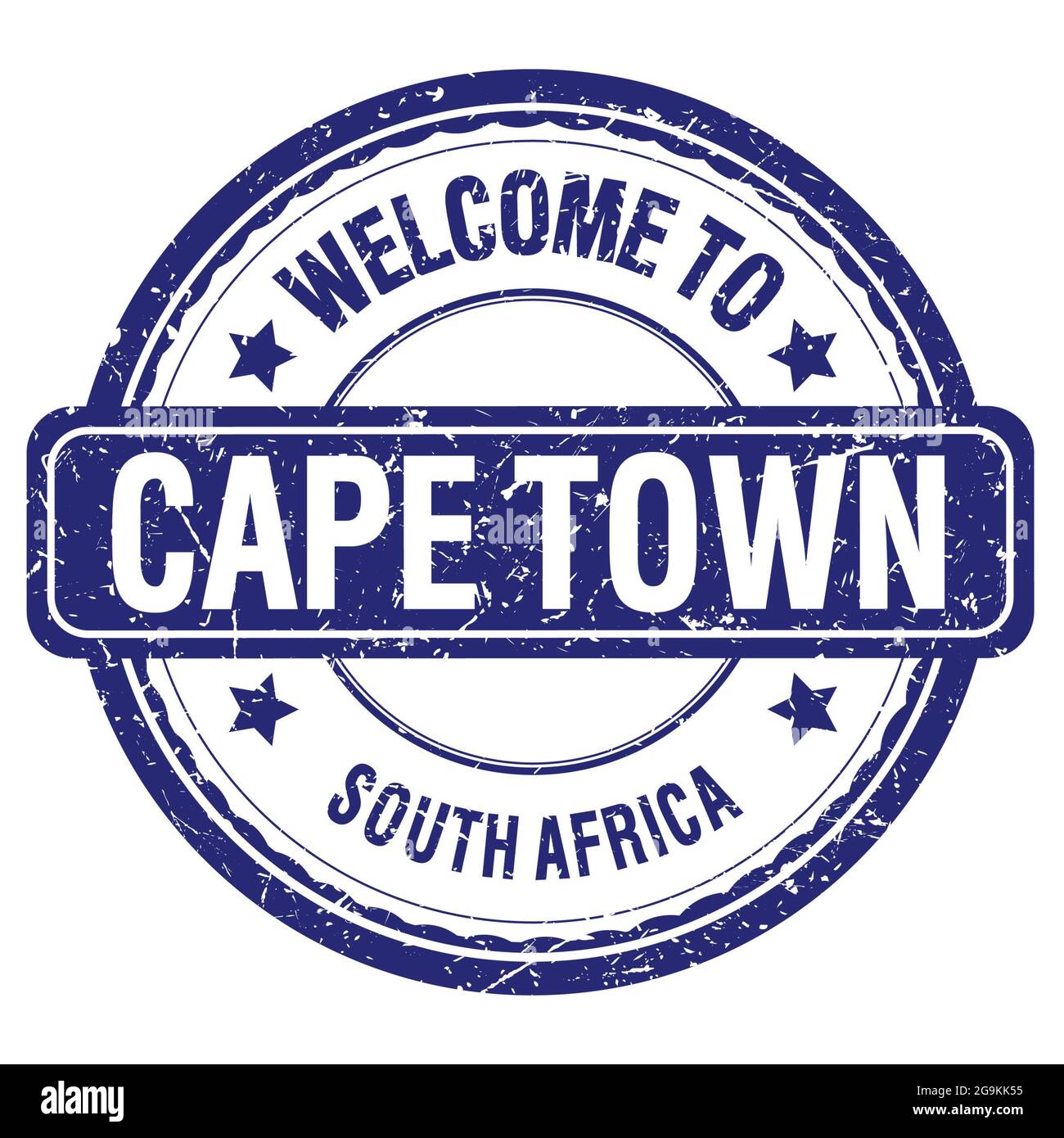 WELCOME TO CAPE TOWN - SOUTH AFRICA, words written on blue grungy stamp ...