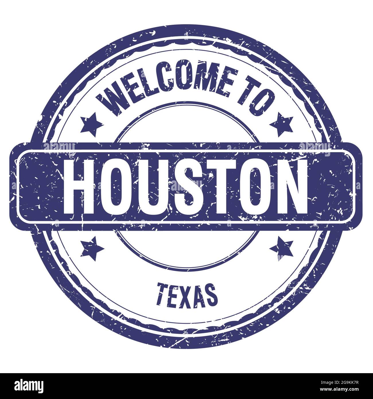 WELCOME TO HOUSTON - TEXAS, words written on blue grungy stamp Stock ...