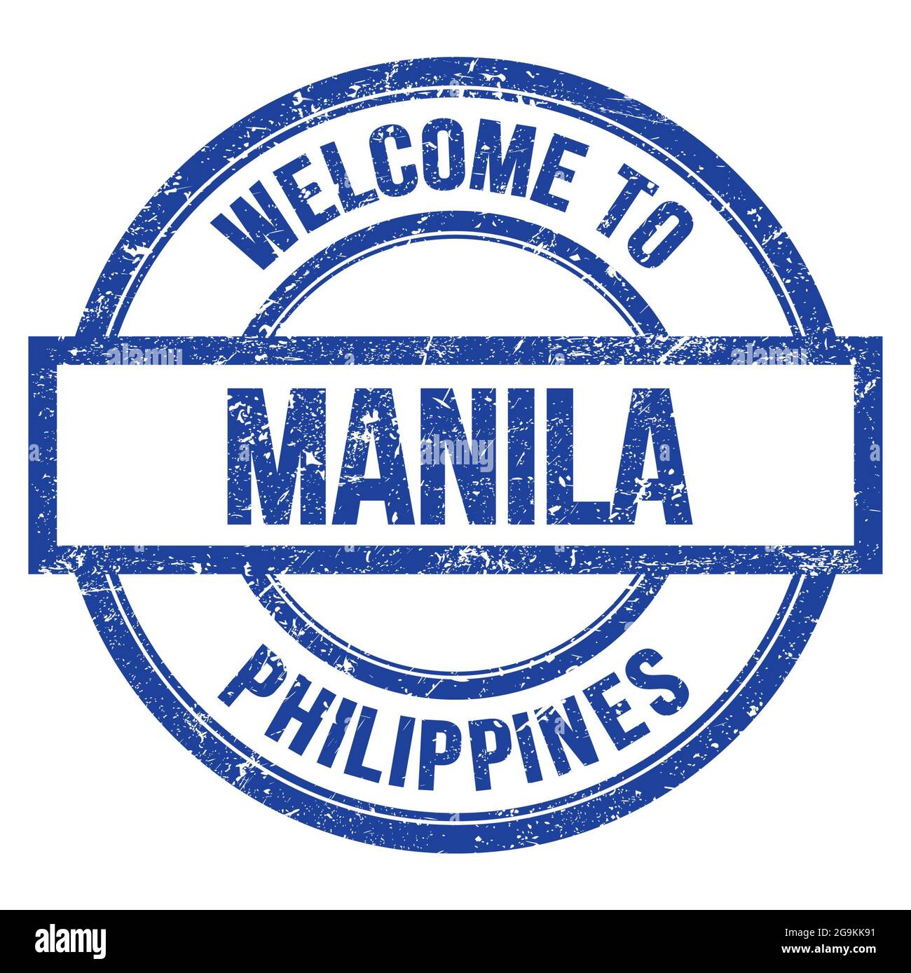 WELCOME TO MANILA - PHILIPPINES, words written on blue round simple ...