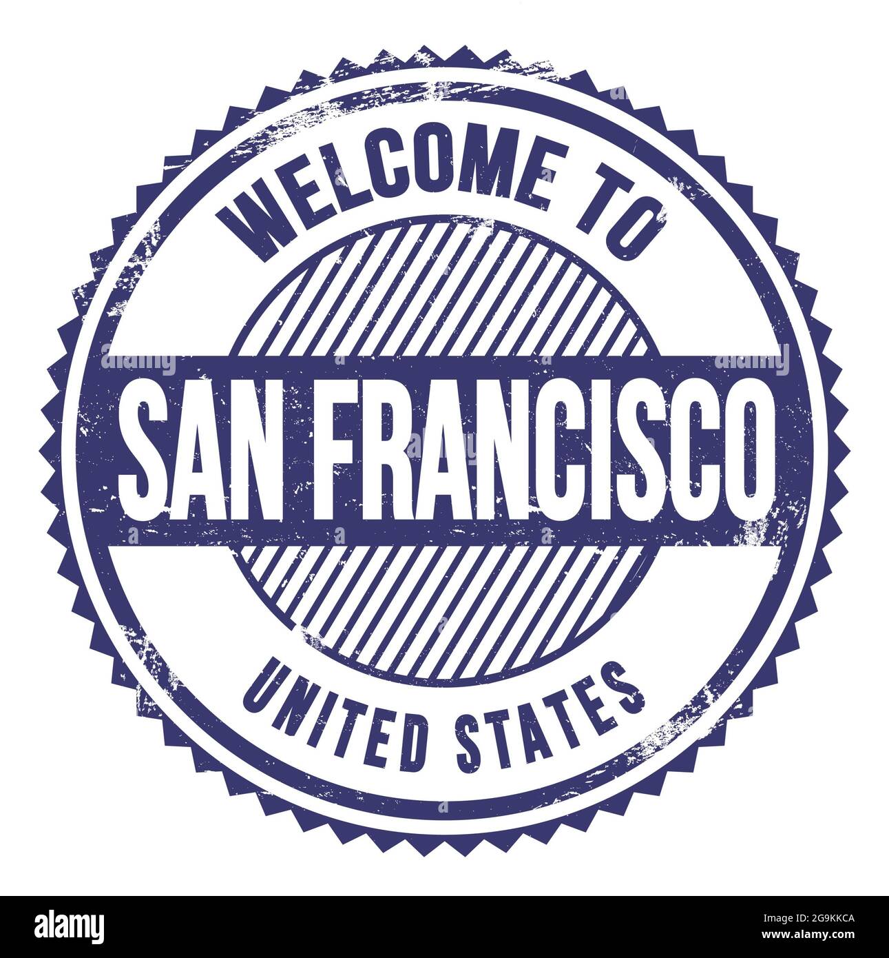 WELCOME TO SAN FRANCISCO - UNITED STATES, words written on blue zig zag ...