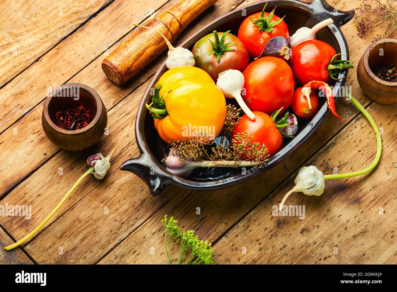 Salted homemade tomato.Cooking process.Canned tomato.Marinated ...