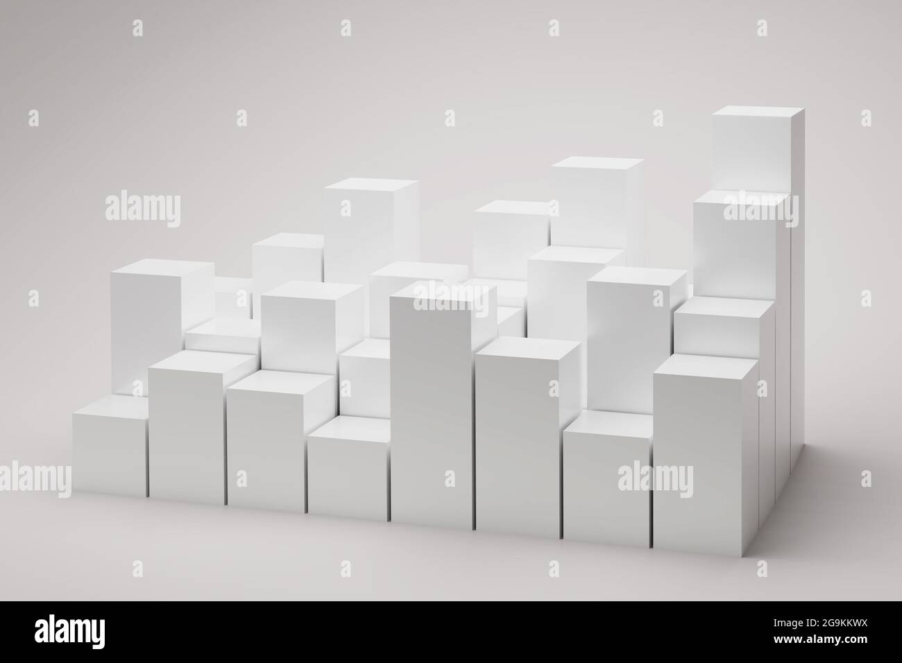 3d render of cubes background. Geometric square blocks on white ...