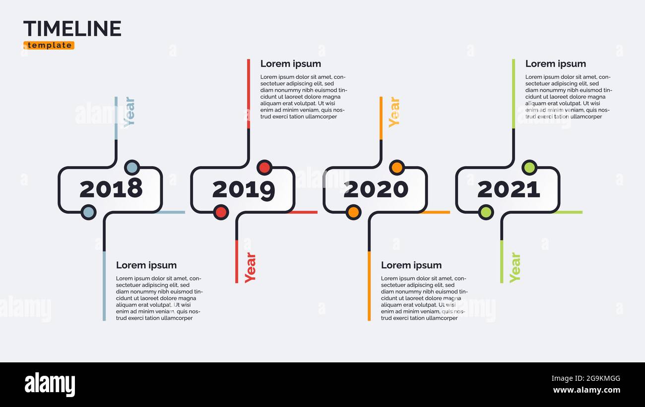 Vector timeline minimal infographic concept template with four periods ...