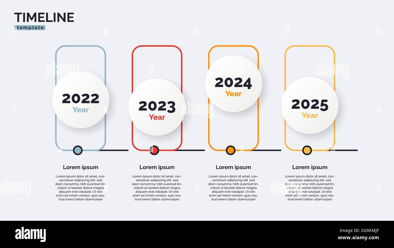 Vector timeline minimal infographic concept template with four periods ...