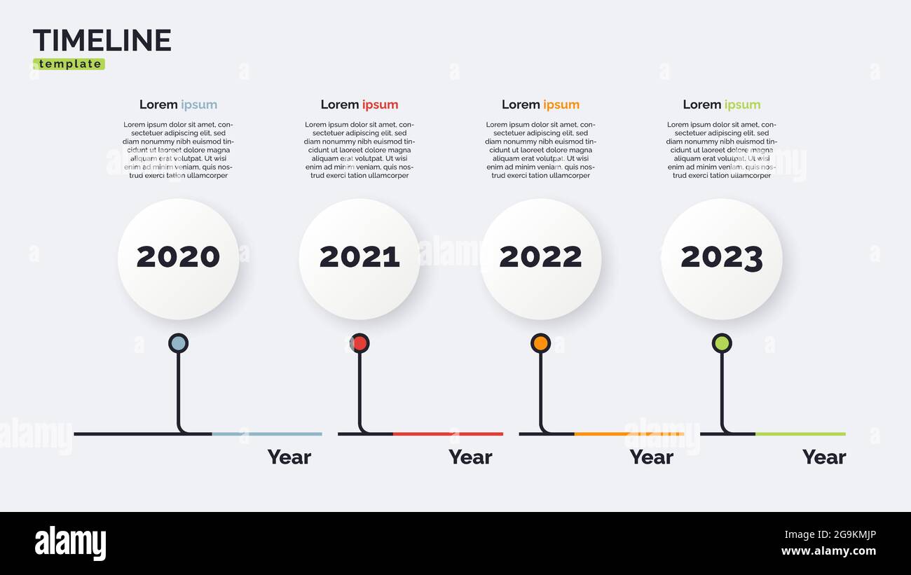 Vector timeline minimal infographic concept template with four periods ...