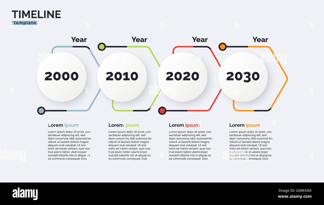 Vector timeline minimal infographic concept template with four periods ...