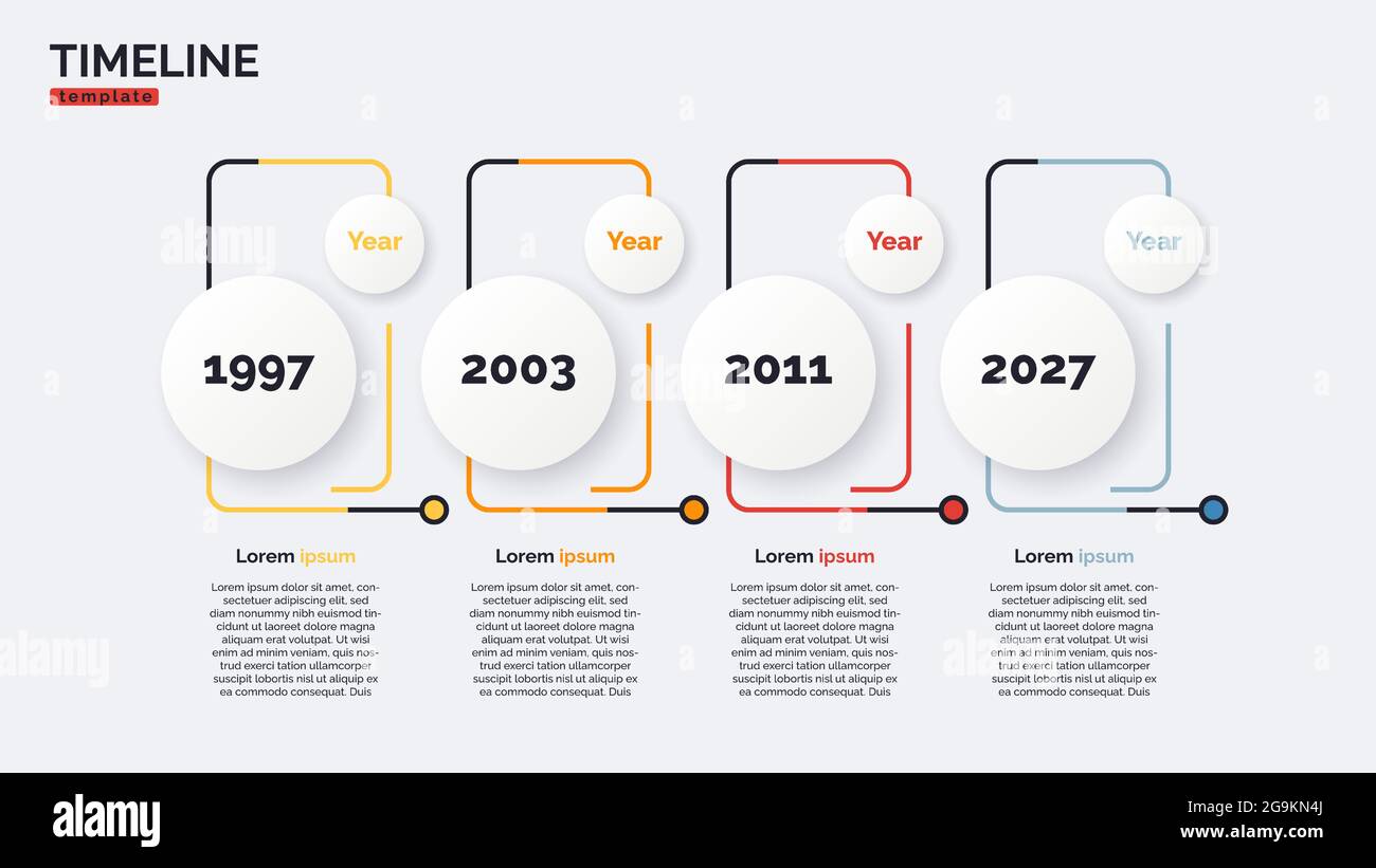 Vector timeline minimal infographic concept template with four periods ...
