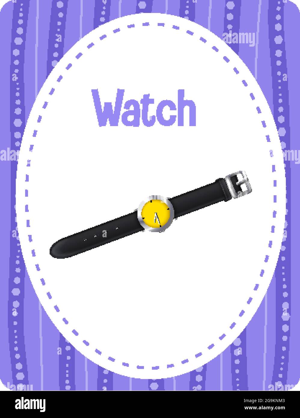 Vocabulary flashcard with word Watch illustration Stock Vector Image ...