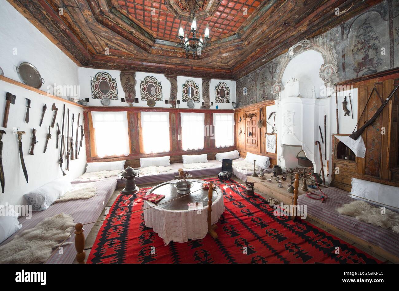 interior of National Ethnographic Museum in Kruja located in a ...