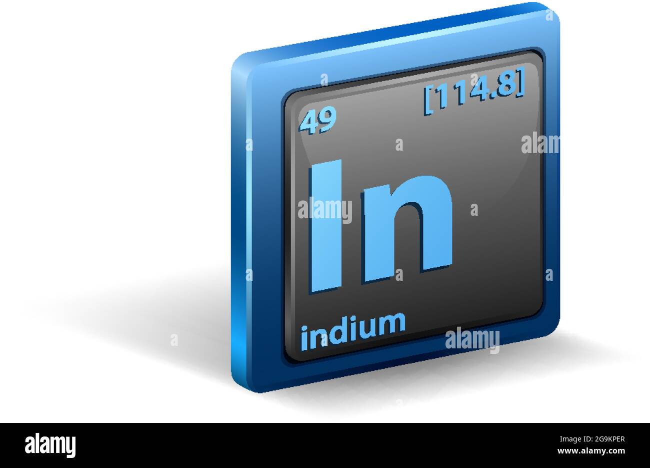 Indium chemical element. Chemical symbol with atomic number and atomic ...
