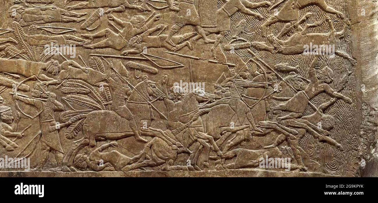 6878. Relief from the palace of the Assyrian King Ashurbanipal ...