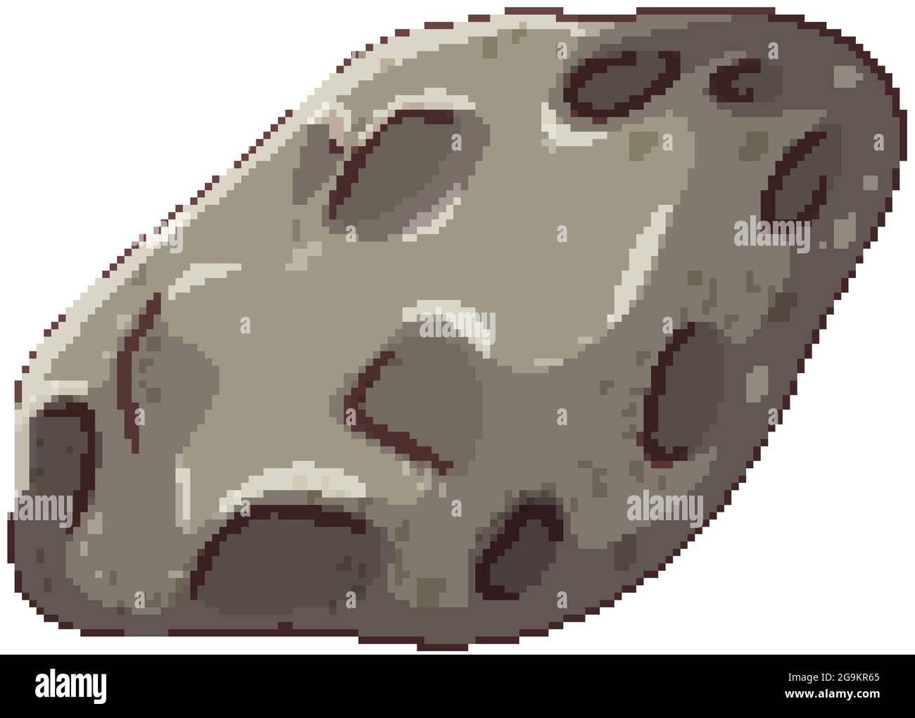 A stone meteorite isolated on white background illustration Stock ...