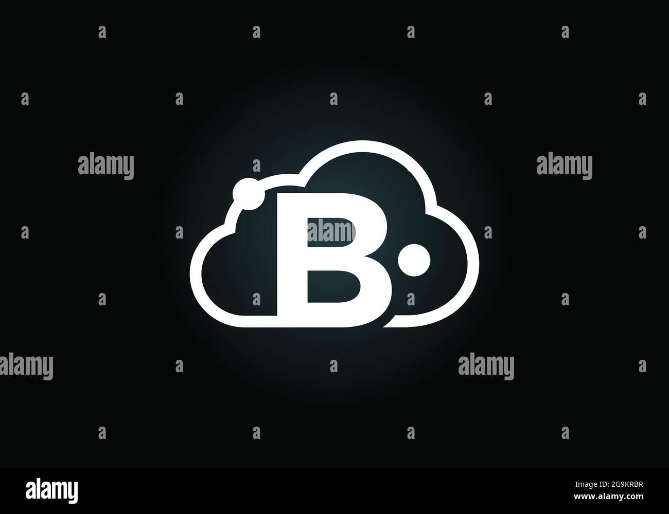 Initial B monogram letter alphabet with the cloud. Cloud computing ...