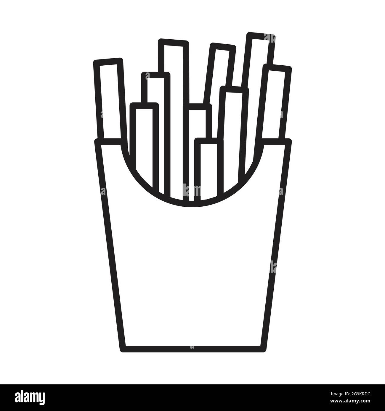 Fast food french fries line icon vector for graphic design, logo, web ...