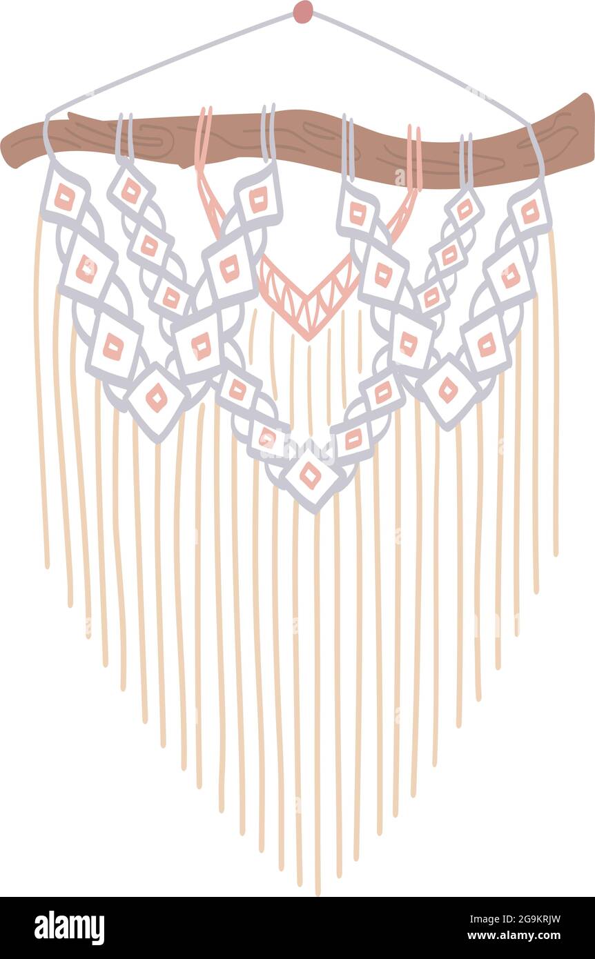 Diy stylish interior decor, handmade craft knots. Macrame with fringe ...