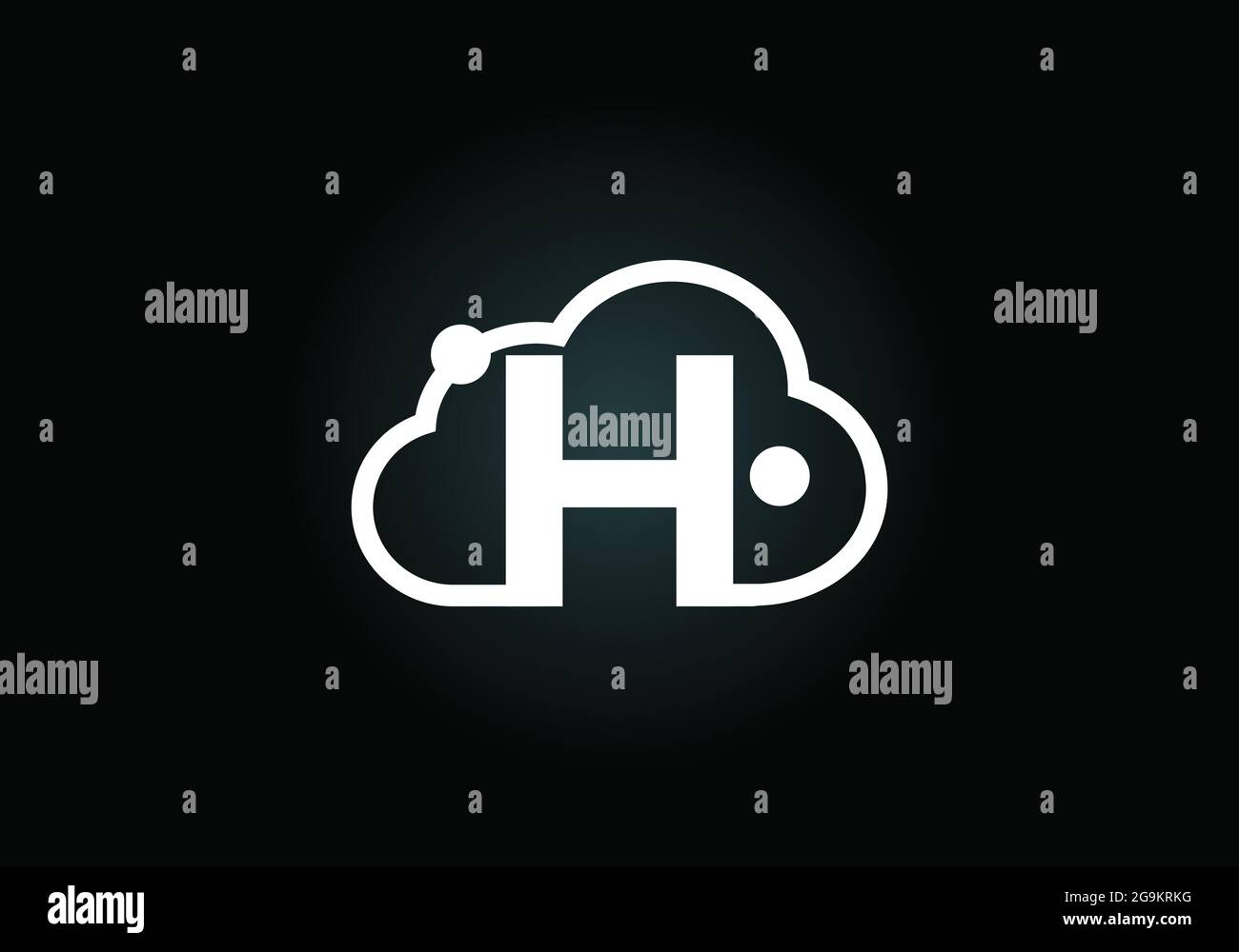Initial H monogram letter alphabet with the cloud. Cloud computing ...