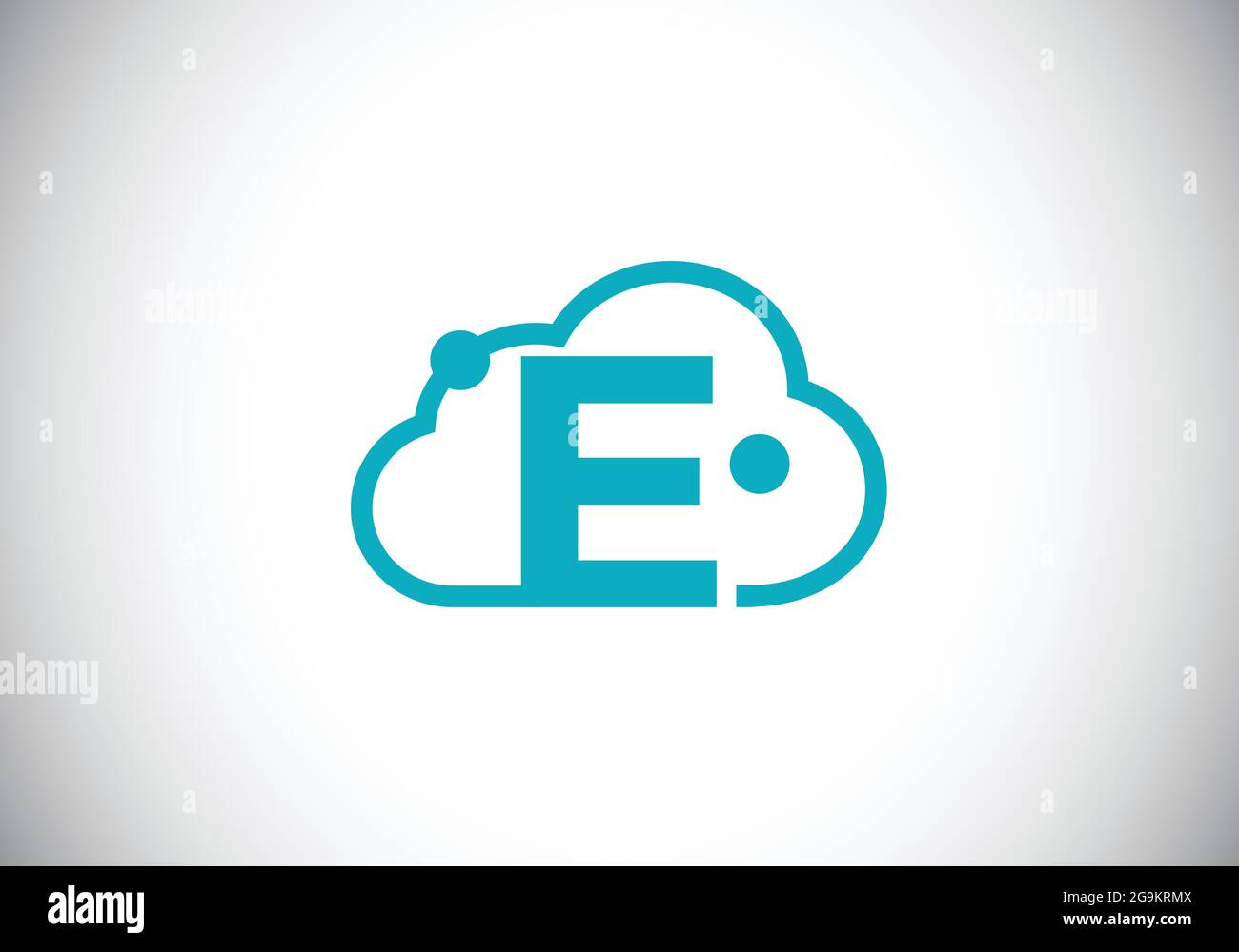 Initial E monogram letter alphabet with the cloud. Cloud computing provider service logo. Modern ...