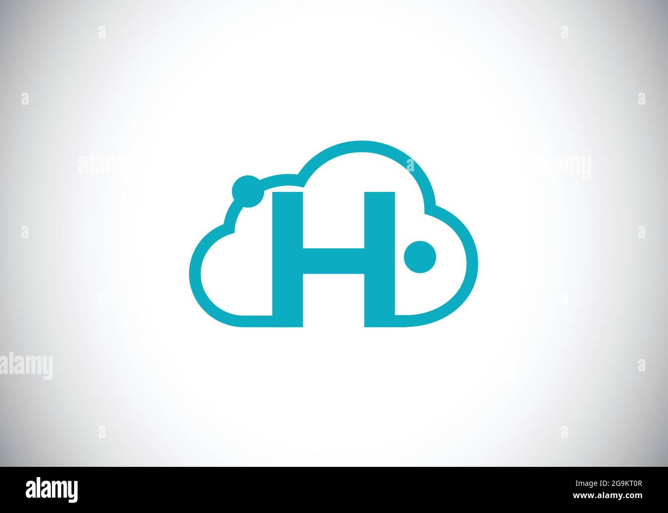 Initial H monogram letter alphabet with the cloud. Cloud computing ...