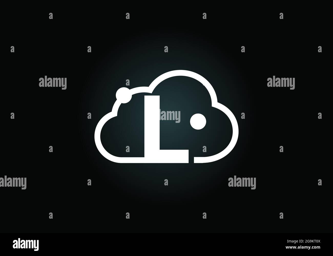 Initial L monogram letter alphabet with the cloud. Cloud computing ...