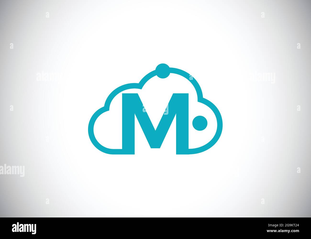 Initial M monogram letter alphabet with the cloud. Cloud computing ...