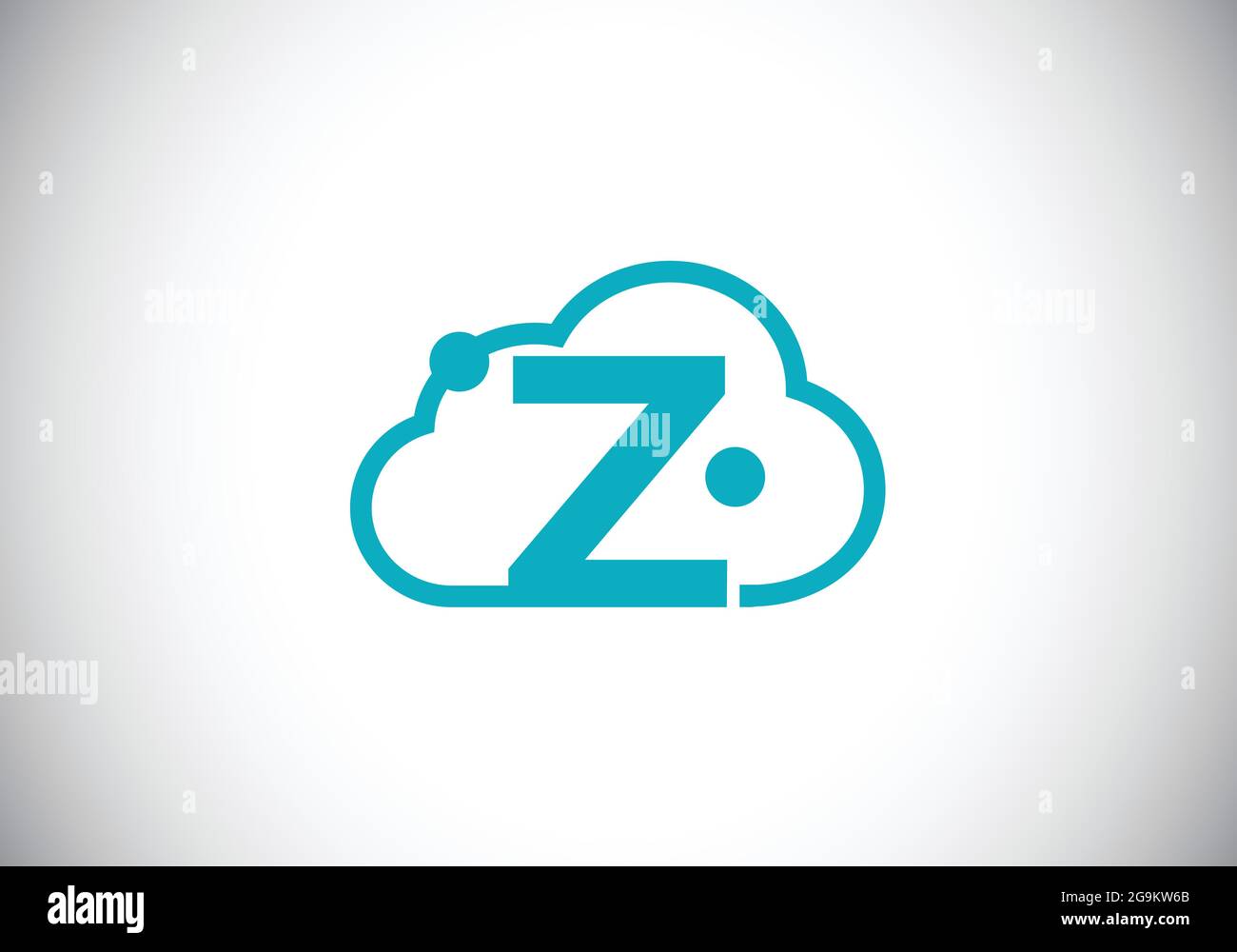 Initial Z monogram letter alphabet with the cloud. Cloud computing ...