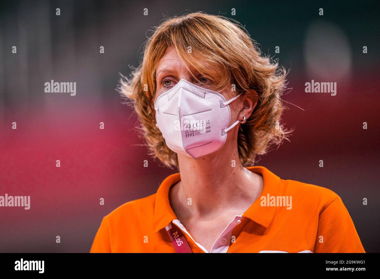 Tokyo, Japan. 27th July, 2021. TOKYO, JAPAN - JULY 27: Physiotherapist ...